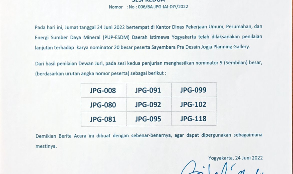 SAYEMBARA JOGJA PLANNING GALLERY 2022 - Ikatan Arsitek Indonesia ...
